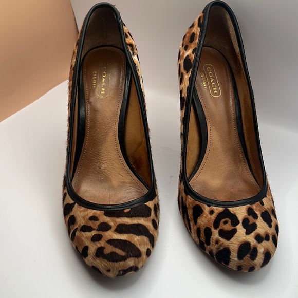 Coach | Shoes | Coach Leopard Print Calf Hair Pumps Heels | Poshmark